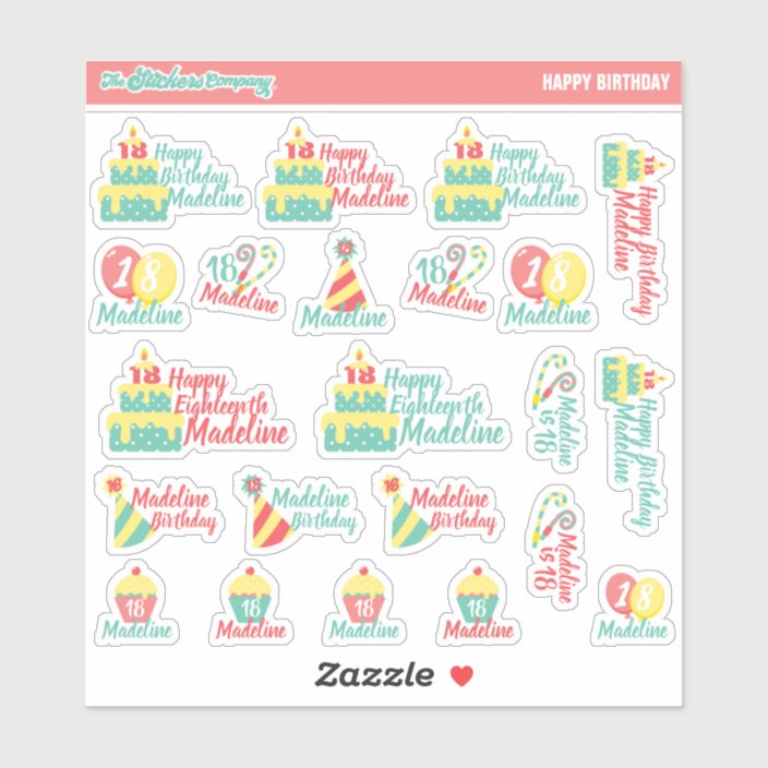 Personalized Birthday Labels | Custom Stickers | Zazzle.com