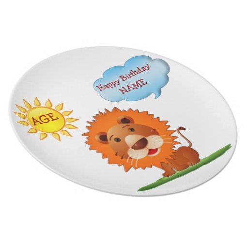 Personalized Birthday Plates for Kids Name & AGE | Zazzle