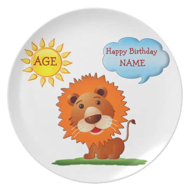 Personalized Birthday Plates for Kids Name & AGE | Zazzle