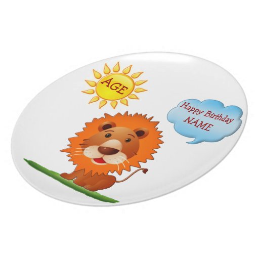 Personalized Birthday Plates for Kids Name & AGE | Zazzle