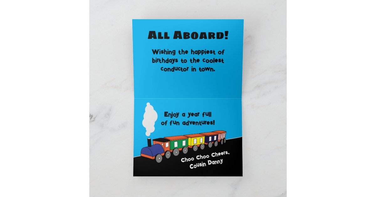Personalized Birthday Train Card | Zazzle