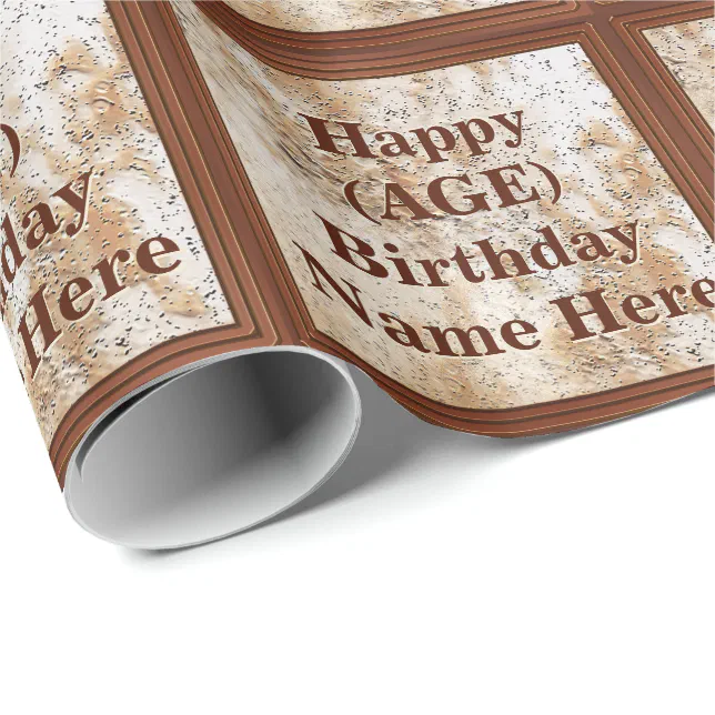 Personalized Birthday Wrapping Paper His AGE, NAME | Zazzle