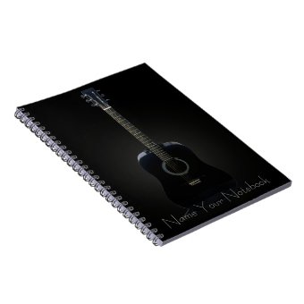 Personalized Black Acoustic Guitar Music Notebook | Zazzle