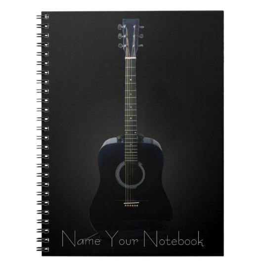 Personalized Black Acoustic Guitar Music Notebook | Zazzle.com