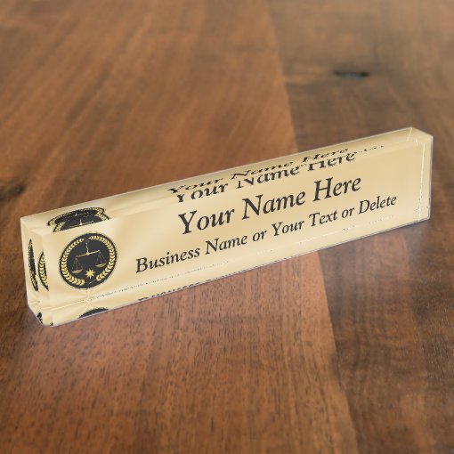 Personalized Black and Gold Attorney Name Plate | Zazzle
