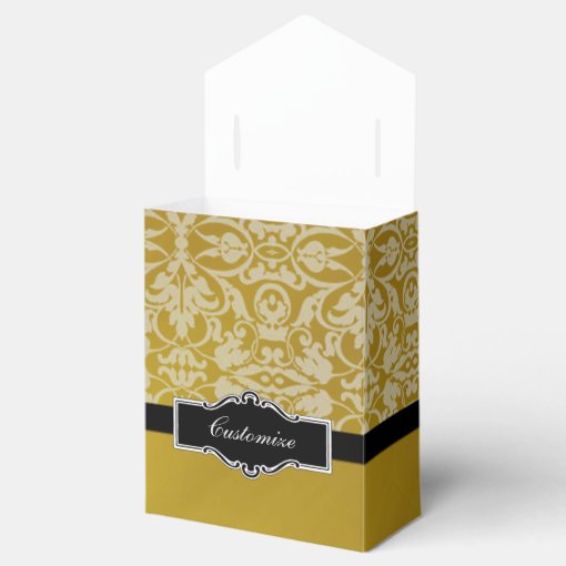 Personalized Black and Gold Tent Favor Box | Zazzle