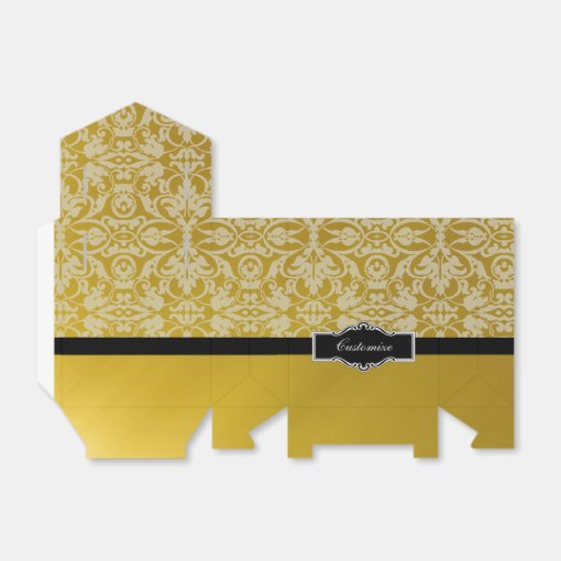 Personalized Black and Gold Tent Favor Box | Zazzle