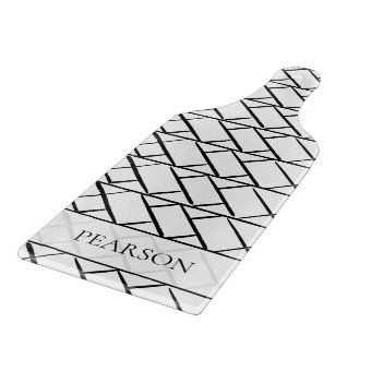 Personalized Black and white herringbone stroke Cutting Board | Zazzle