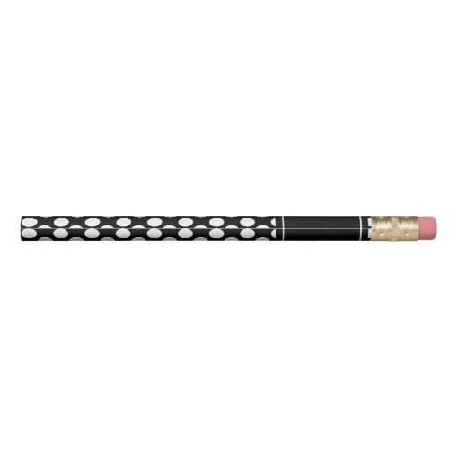 Personalized Black and White Polka Dot Pencil | Zazzle