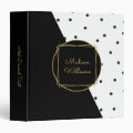 Personalized Black and White Polka Dots 3 Ring Binder | Zazzle