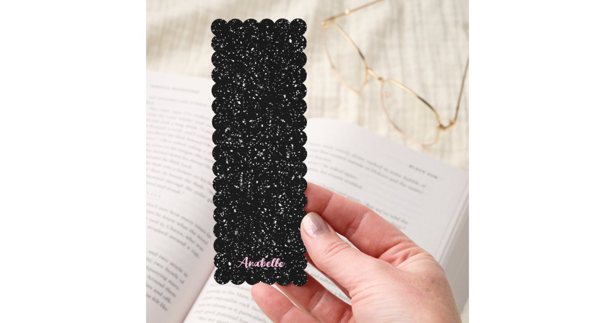 Personalized Black and White Specks Bookmark | Zazzle