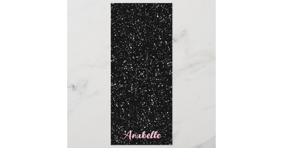 Personalized Black and White Specks Bookmark | Zazzle