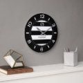 Personalized Black and White Stripes Dial on Large Clock | Zazzle