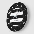 Personalized Black and White Stripes Dial on Large Clock | Zazzle