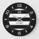 Personalized Black and White Stripes Dial on Large Clock | Zazzle