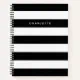 Personalized Black and White Stripes Notebook | Zazzle