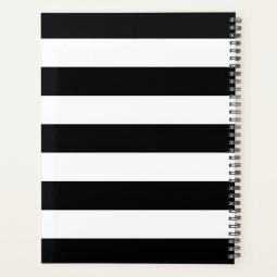 Personalized Black and White Stripes Planner | Zazzle