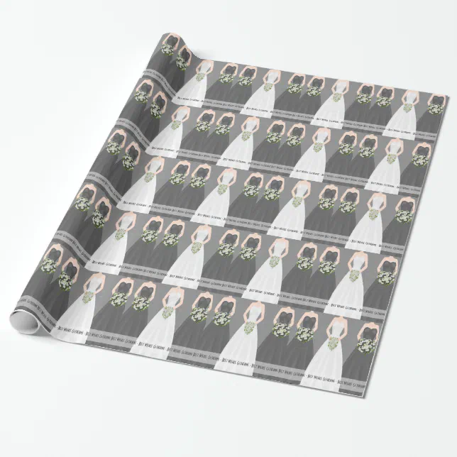 Personalized Black Bridal Shower Wrapping Paper | Zazzle