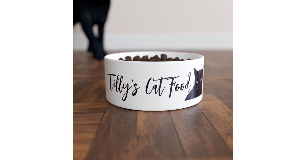 Personalized Black Cat Bowl | Zazzle