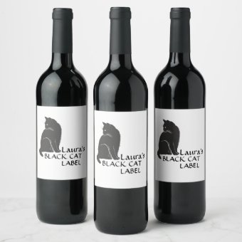 Personalized BLACK CAT LABEL Black cat typography | Zazzle