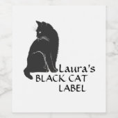 Personalized BLACK CAT LABEL Black cat typography | Zazzle