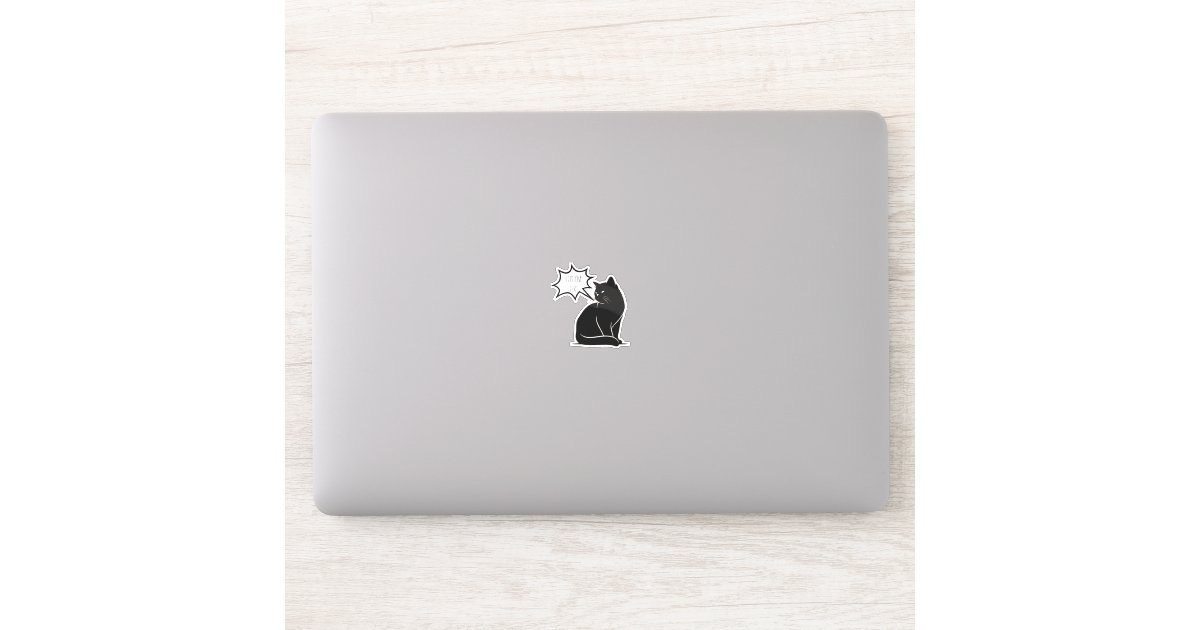 Personalized Black Cat Laptop Sticker | Zazzle