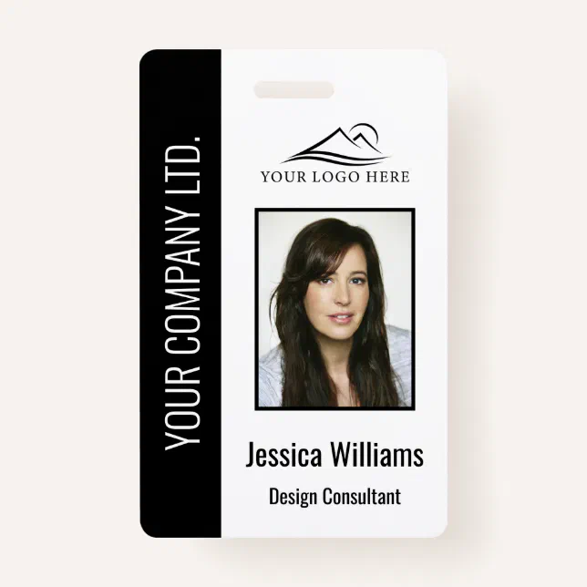 Personalized Black Corporate Employee Security ID Badge | Zazzle