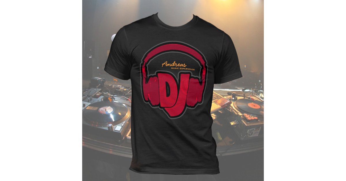 Personalized Black DJ Tee | Zazzle