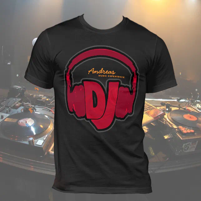 Personalized Black DJ Tee | Zazzle