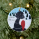 Personalized Black Lab Christmas Santa Hat Ceramic Ornament | Zazzle