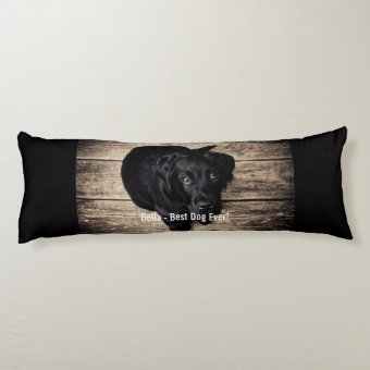 Personalized Black Lab Dog Photo and Dog Name Body Pillow | Zazzle