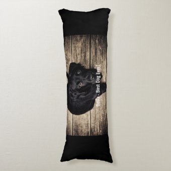 Personalized Black Lab Dog Photo and Dog Name Body Pillow | Zazzle