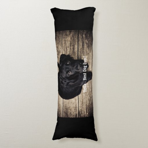 Personalized Black Lab Dog Photo and Dog Name Body Pillow | Zazzle