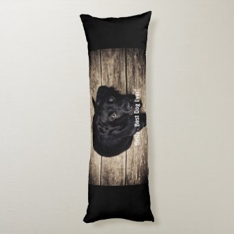 Personalized Black Lab Dog Photo and Dog Name Body Pillow | Zazzle