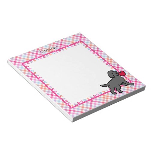Personalized Black Lab Puppy and Red Heart Notepad | Zazzle
