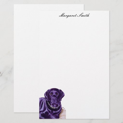 Personalized Black Labrador Thinking Painting Stationery | Zazzle