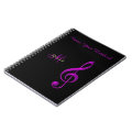 Personalized Black Light Music Clef Notebook | Zazzle