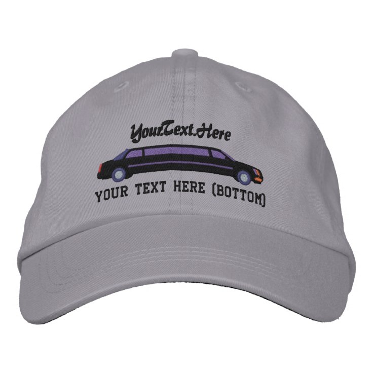 Personalized Black Limousine Driver Embroidery Embroidered Baseball Hat ...