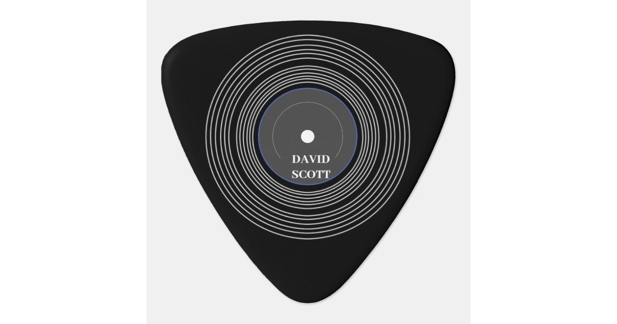 Personalized black Lp vinyl Guitar Pick | Zazzle