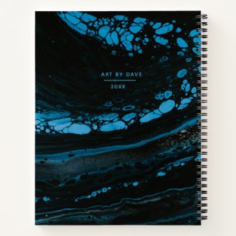 Personalized Black Marble Sketchbook Notebook | Zazzle
