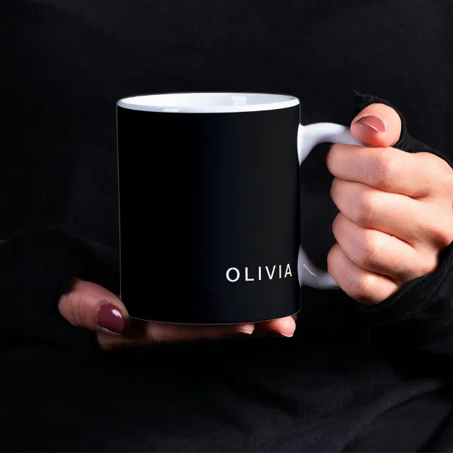 Personalized Black & Name Monogram | Elegant Coffee Mug | Zazzle