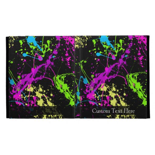 Personalized Black/Neon Splatter iPad Case | Zazzle