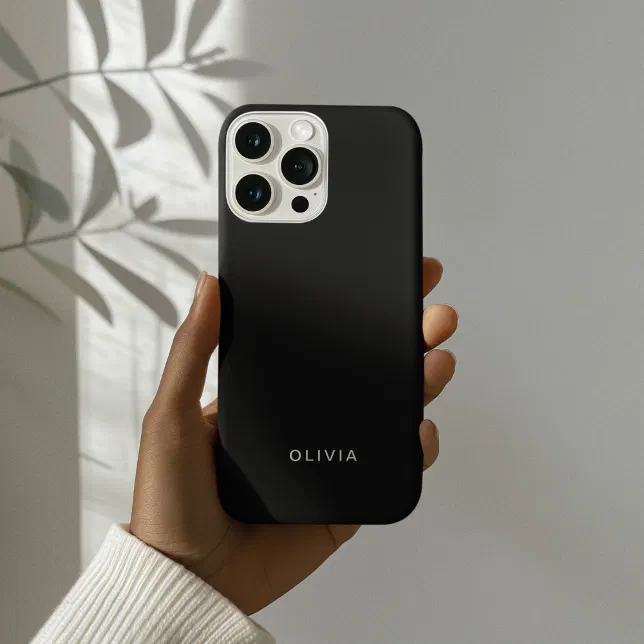 "Personalized Black Phone Case with Custom Name | | Zazzle