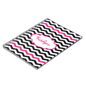 Personalized Black Pink Chevron Spiral Notebook | Zazzle