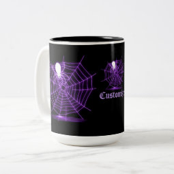 Personalized Black & Purple Spider Web Mug | Zazzle