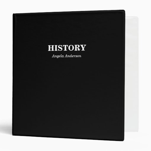 Personalized Black School Subject 3 Ring Binder | Zazzle