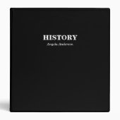 Personalized Black School Subject 3 Ring Binder | Zazzle