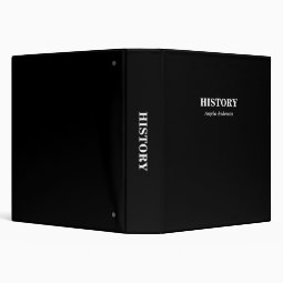Personalized Black School Subject 3 Ring Binder | Zazzle