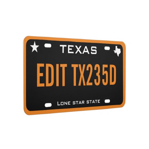 Personalized Black Texas License Plate | Zazzle