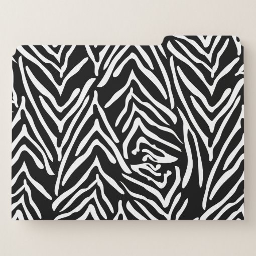 Personalized Black, White and Hot Pink Zebra Print File Folder | Zazzle